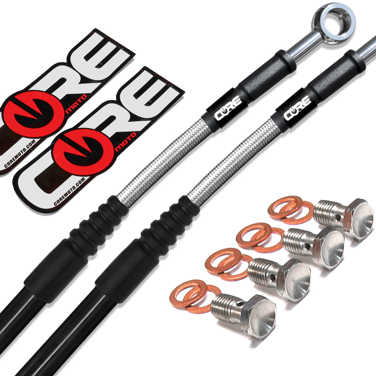 Yamaha YZ450F 2000-2002 Front Rear Brake Lines Polished Clear Steel ...