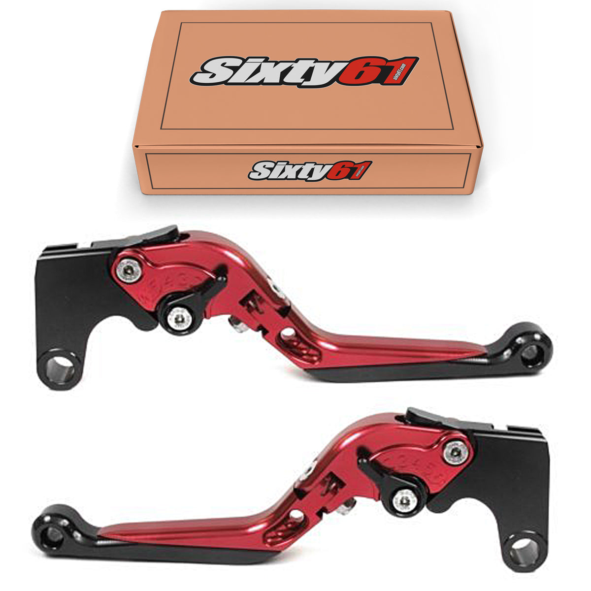 Suzuki Red Brake & Clutch Levers Sliding Folding Levers | Sixty61